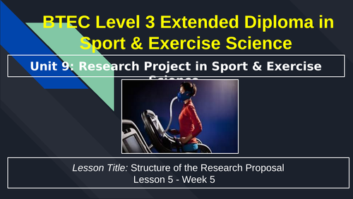 Unit 9 - Research Project in Sport and Exercise Science | Teaching ...
