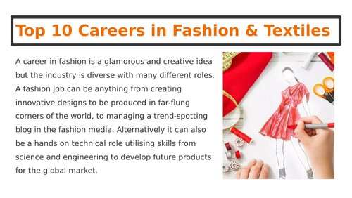 Top 10 Careers in Fashion and Textiles | Teaching Resources