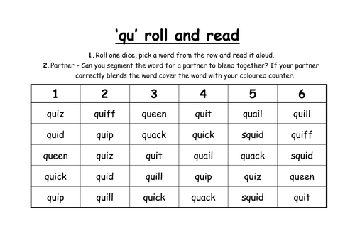 Phase 3 - y, z, zz, qu - Read and Roll game | Teaching Resources