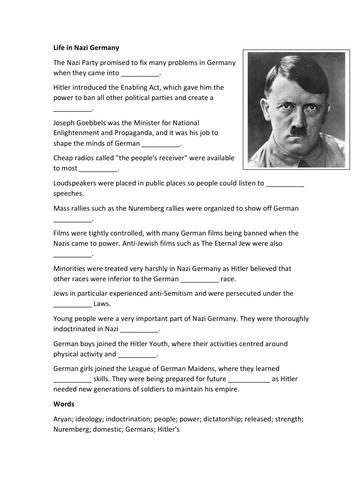 Junior Cycle History: Life in Nazi Germany | Teaching Resources