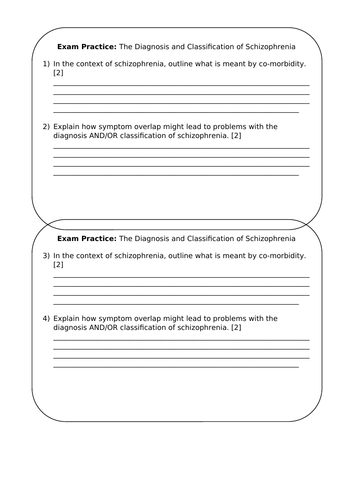 A-Level Psychology - THE DIAGNOSIS AND CLASSIFICATION OF SCHIZOPHRENIA ...