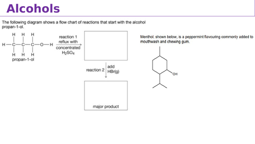 Alcohols Alevel Chemistry | Teaching Resources