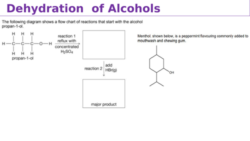 Alcohols Alevel Chemistry | Teaching Resources
