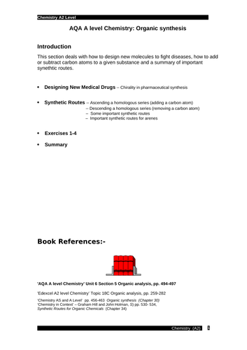 AQA Chemistry A Level Organic synthesis | Teaching Resources