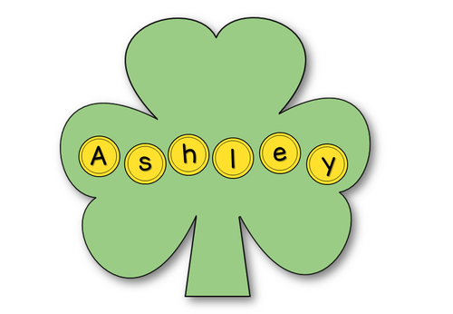 St. Patrick’s Day Shamrock Name Craft for Preschool, Nursery, Reception ...