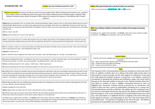 An Inspector Calls character revision | Teaching Resources