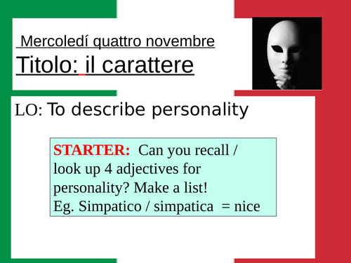 Personalitá e relazioni personali - Personality description and ...