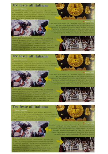 Customs and Festivals - le feste Italiano Lezioni Intro, 1& 2 ...