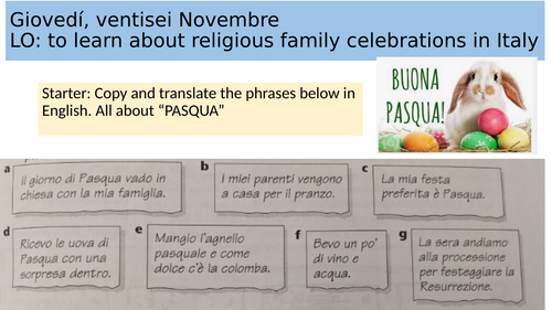 Customs & festivals - le feste ITALIAN lessons 3-5 | Teaching Resources