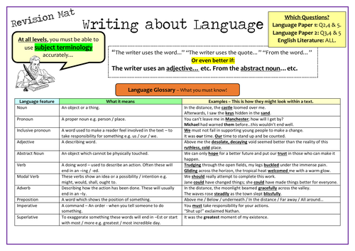 Language Methods / Devices Mat - Language Analysis / Revision ...