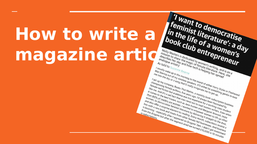 How to write an article | Teaching Resources