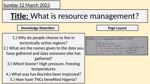 Introduction to Resource Management - (KS4 - Key Stage 4) (GCSE ...