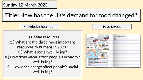 Resource Management - Provision of Food in the UK - (KS4 - Key Stage 4 ...