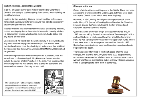 Lesson 2 of 5 - Did the Civil War create more witches? | Teaching Resources