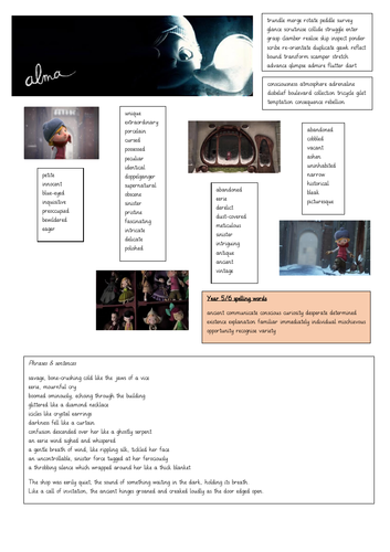Alma writing pack - ready made worksheets & modelled text aimed at Year ...
