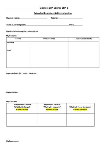 Investigation Report | Teaching Resources