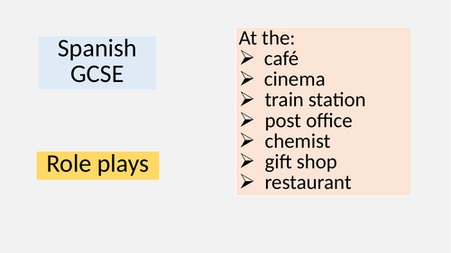 Spanish GCSE role plays | Teaching Resources