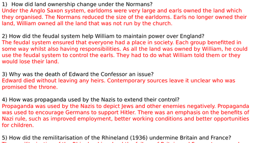 Normans SOW2 | Teaching Resources