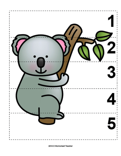 10 Zoo Animals Number Sequence Picture Puzzles | Teaching Resources