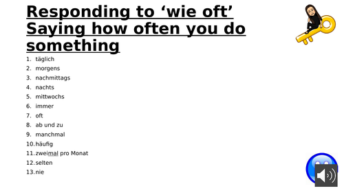 Answering 'wie oft' in German GCSE Tutorial | Teaching Resources