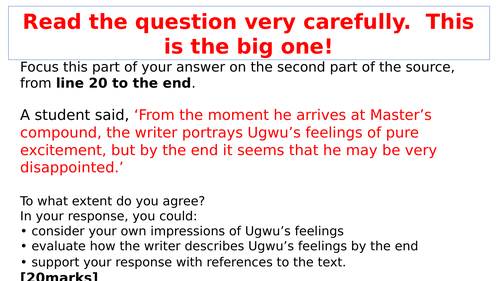 AQA GCSE Paper 1 English Language Practice - Using Nov 21 Paper: Half ...