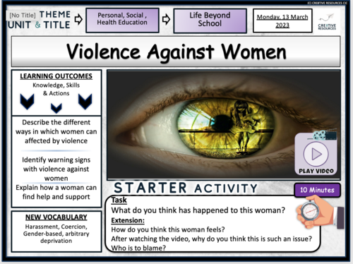 Violence Against Women - PSHE | Teaching Resources
