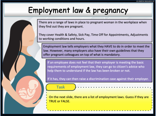 Pregnancy, motherhood & employment | Teaching Resources