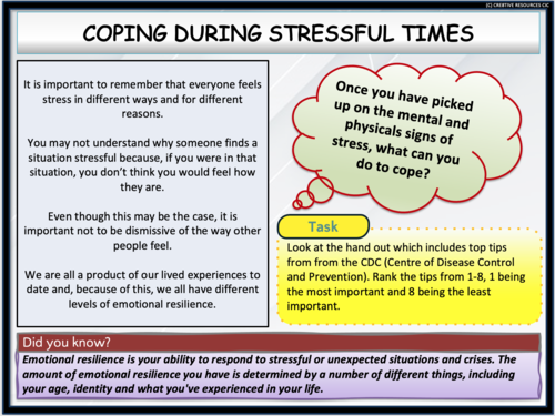 Stress Management + Self Care PSHE | Teaching Resources