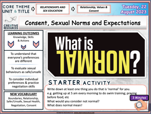 Sexual norms and Expectations KS5 PSHE | Teaching Resources