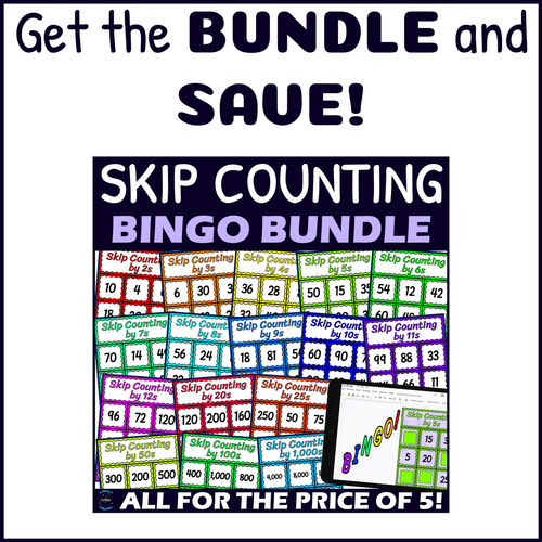 Skip Counting by 4s Activity - Bingo Game - Printable and Digital ...