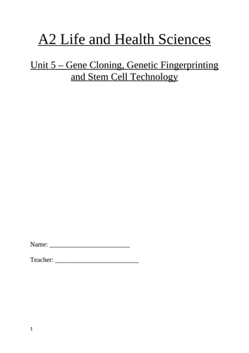 CCEA Life and Health Sciences Stem Cells | Teaching Resources