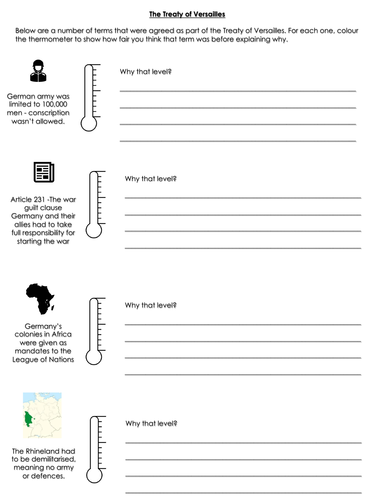 Treaty of Versailles Worksheets | Teaching Resources