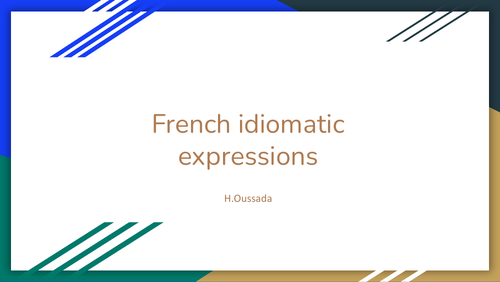 French idiomatic expressions | Teaching Resources