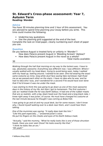 Y7 Wonder Full SOW, lesson slides, assessment, resources | Teaching ...