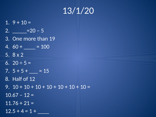 Daily Maths Questions | Teaching Resources