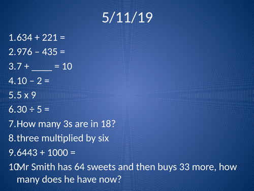 Daily Maths Questions | Teaching Resources