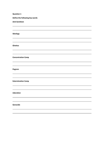 Junior Cycle History - Genocide and the Holocaust complete resource ...