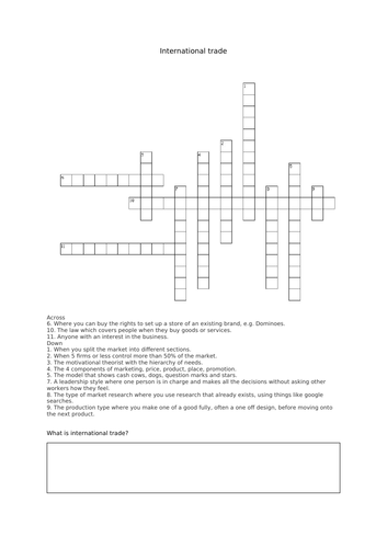 International trade lesson | Teaching Resources