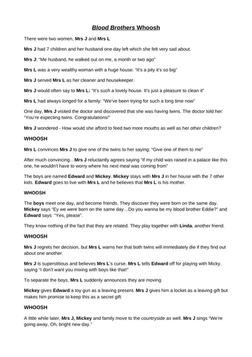 Blood Brothers by Willy Russell | Teaching Resources