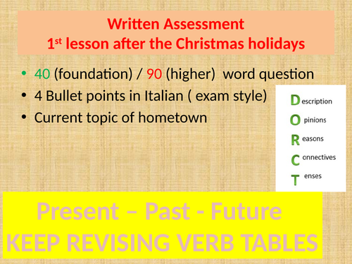 Italian Assessment Pack - My Town - la mia cittá - Writing and speaking ...