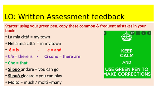 Italian Assessment Pack - My Town - la mia cittá - Writing and speaking ...