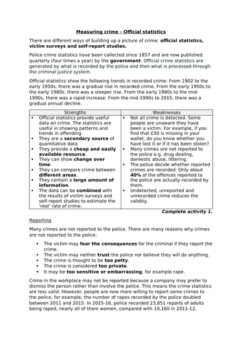 GCSE Sociology AQA Crime and Deviance unit | Teaching Resources