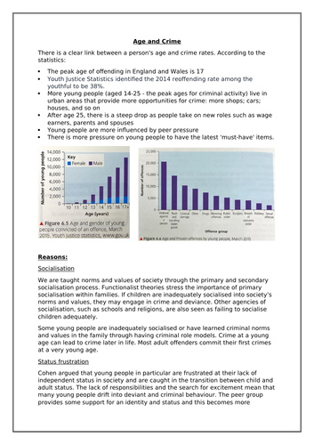 GCSE Sociology AQA Crime and Deviance unit | Teaching Resources