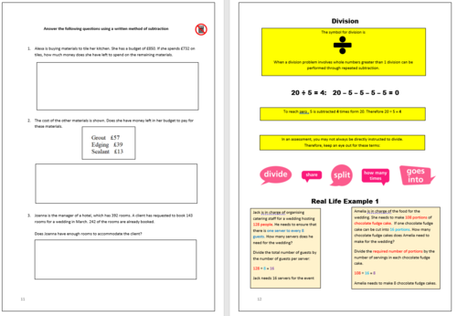 Functional Skills Maths-Number Revision workbook | Teaching Resources
