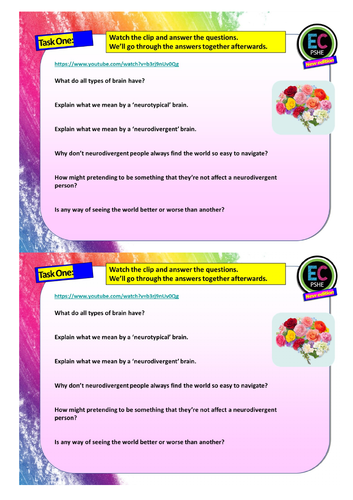 Neurodiversity PSHE | Teaching Resources