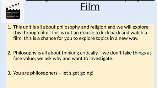 'Considering Ethical Issues Through Film' Unit of Work Key Stage 3 RE ...