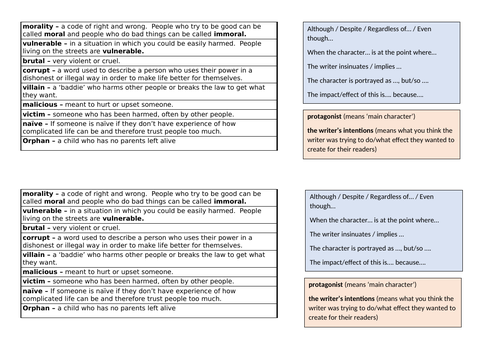 Oliver Twist sentence stems | Teaching Resources