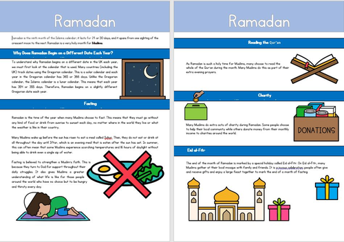 Ramadan Reading Comprehension Activity | Teaching Resources