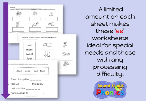EE Digraph Phonic Worksheets | Teaching Resources