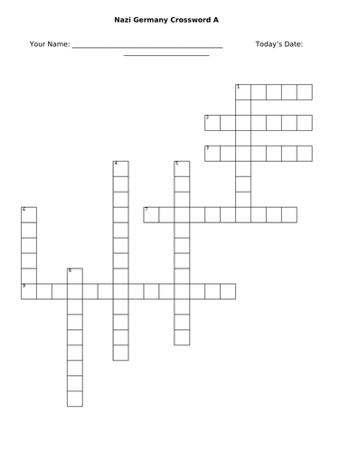 Nazi Germany: 12 unique differentiated crosswords | Teaching Resources